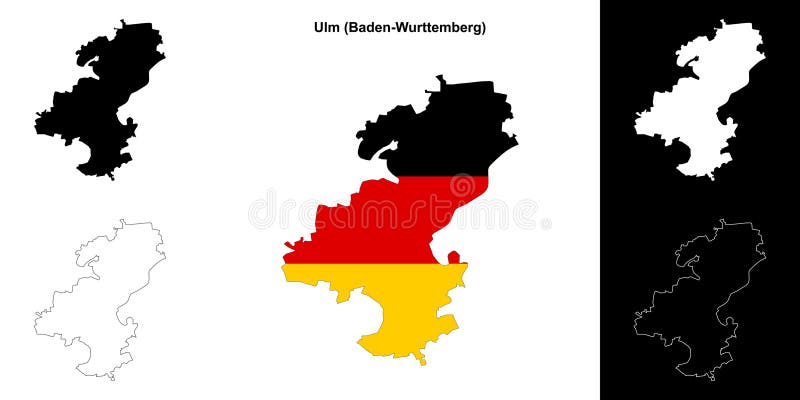 Ulm outline map stock vector. Illustration of tourism - 335041345