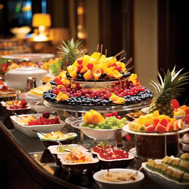 The Ultimate Buffet: an Extravagant Reception Dining Experience Stock ...