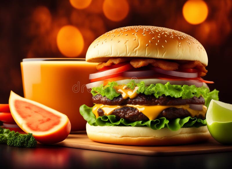 Ai Generative the Ultimate Cheese Burger a Classic Fast Food Favorite ...