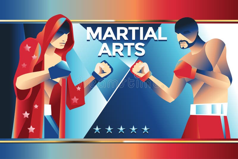 Battle of Two Fighters on Martial Arts Fighting or Ultimate Fighting ...