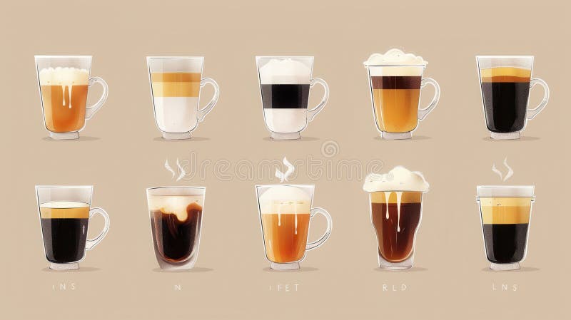 Ultimate Guide To Espresso Drinks. 600 Different Variations Stock Photo ...