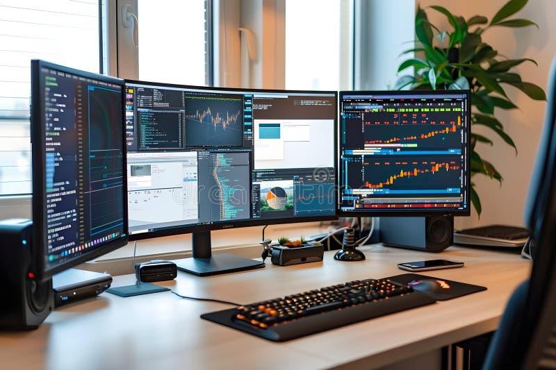 Ultimate Setup: Mastering Data Analysis with Triple Monitor Workstation ... Ultimate Setup: Mastering Data Analysis with Triple Monitor Workstation ...