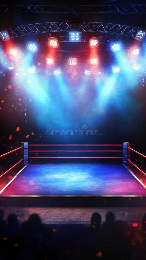 The Ultimate Showdown, Boxing Ring Under Stage Lights Stock ...
