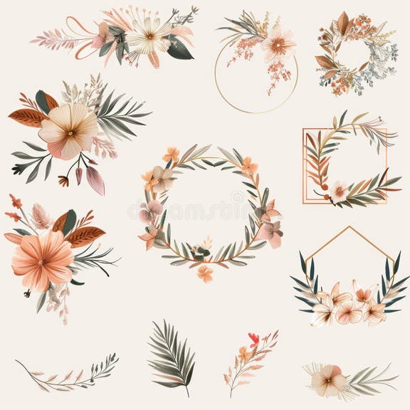 Ultimate Wedding Clipart and Frames Set, Stock Illustration ...