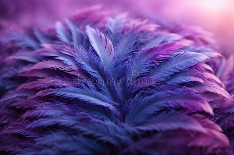 Ultra Blue Feathers Closeup. Ai Generative Stock Illustration ...