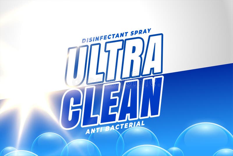 Ultra Clean Detergent Bleach Powder Label with Light Effect Stock ...