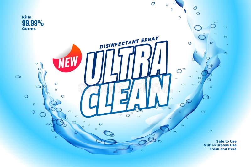 Ultra Clean Detergent Powder Ad Label Design Stock Vector ...