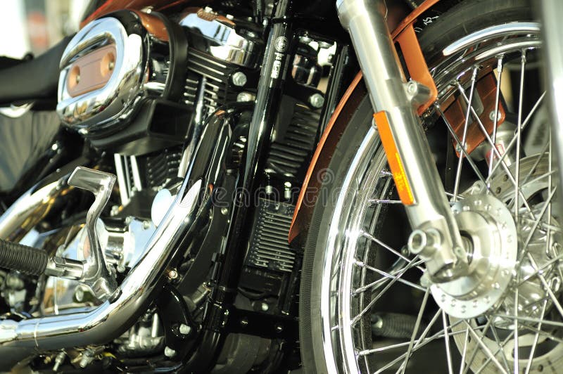 Ultra clean motor bike stock image. Image of classic, custom - 8537773