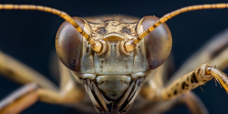 Ultra-close Macro Shot of a Locust S Head Highlighting Its Exoskeleton ...