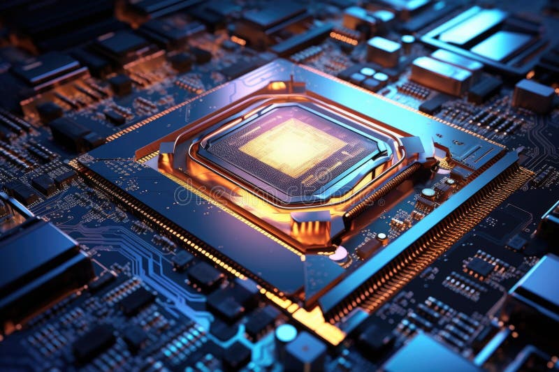 Ultra Close-up of a Computer Chip Under Illumination Stock Photo ...