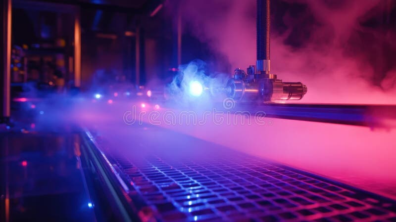 Ultra Cold Atom Cloud Experiment with Vapor and Light Effects Stock ...