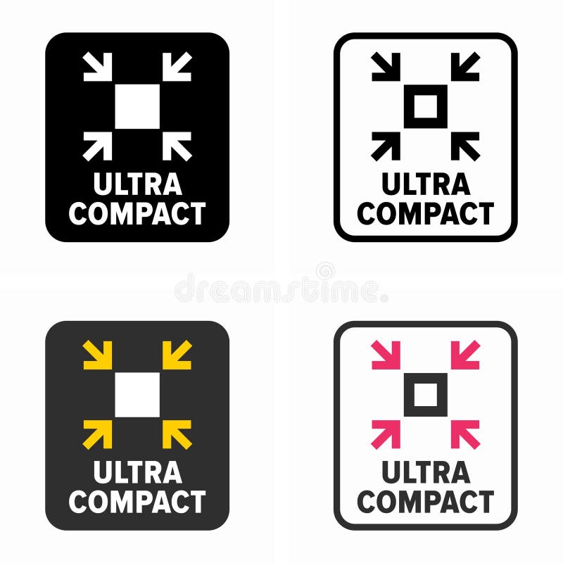 Ultra Compact Size, Dimension Symbol Stock Vector - Illustration of ...