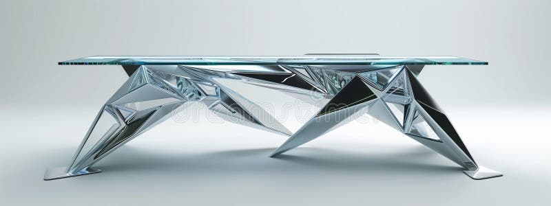 An Ultra-contemporary Desk, Its Metallic Structure and Transparent ...