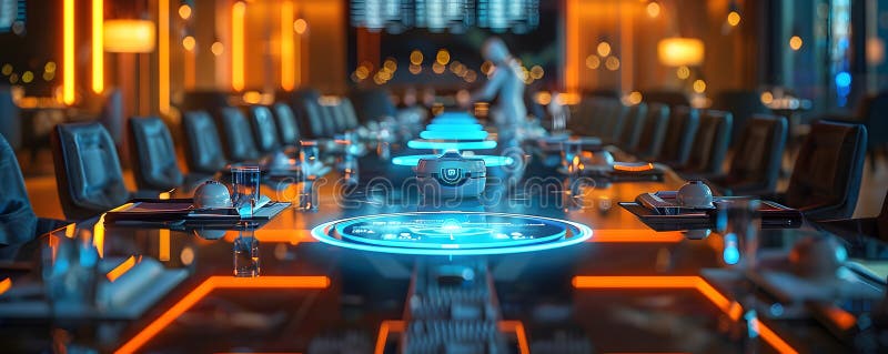 Ultra Detailed Image of a High-tech Dining Table with Futuristic Design ...