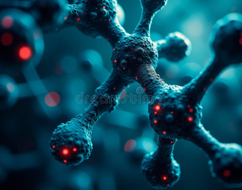 An Ultra-detailed Macro Shot of Molecular Structures Forming Complex ...