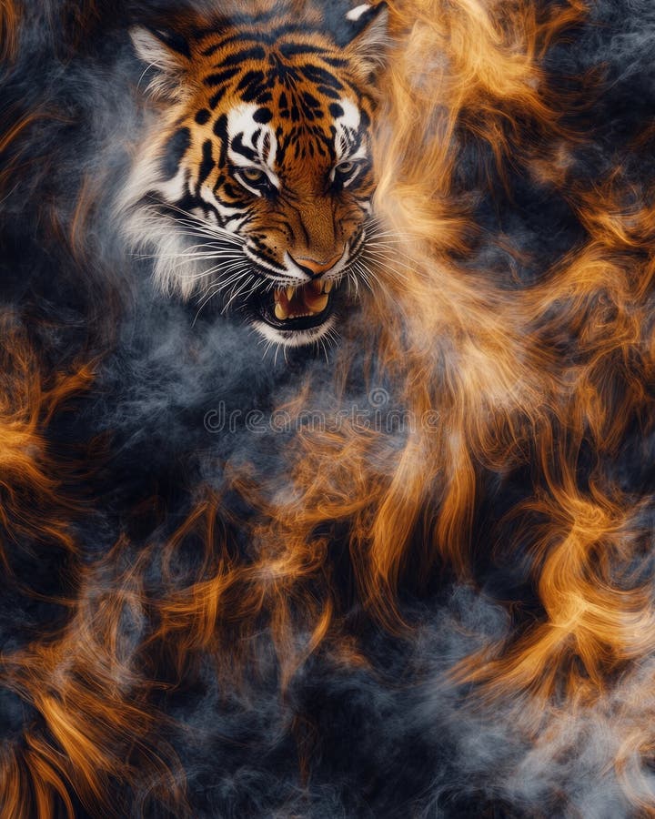 Abstract Smoke Effect on Tiger Fur Seamless Texture Stock Illustration ...