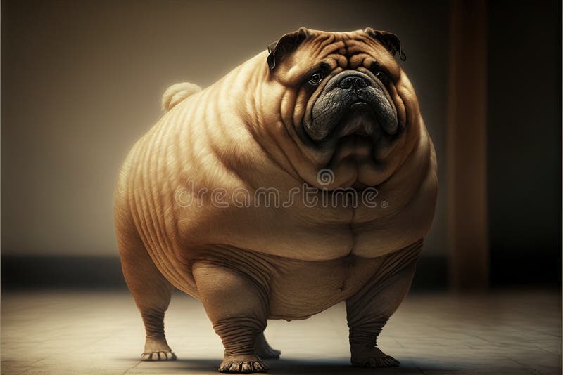 Ultra Fat Dog Illustration Generative Ai Stock Illustration ...
