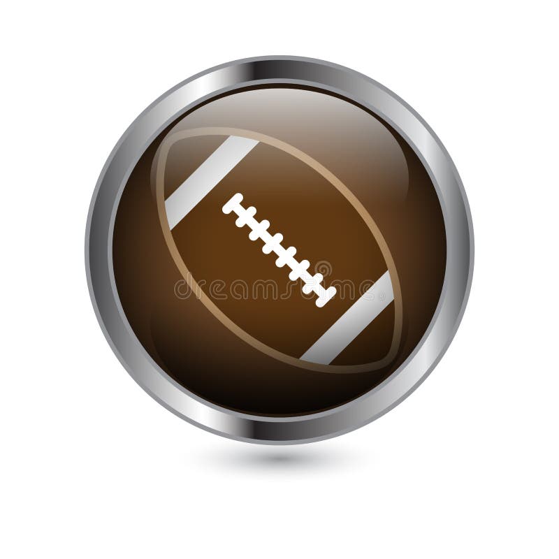 Circle Shaped Glossy Football Button Stock Illustration - Illustration ...