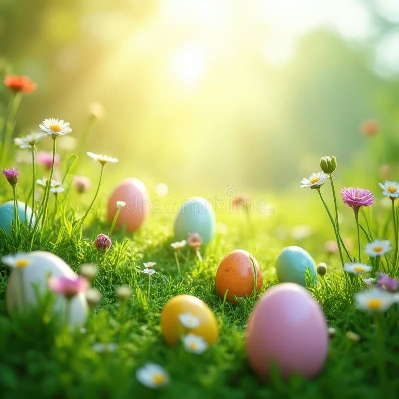Ultra-HD Easter Paradise Scene Stock Illustration - Illustration of ...