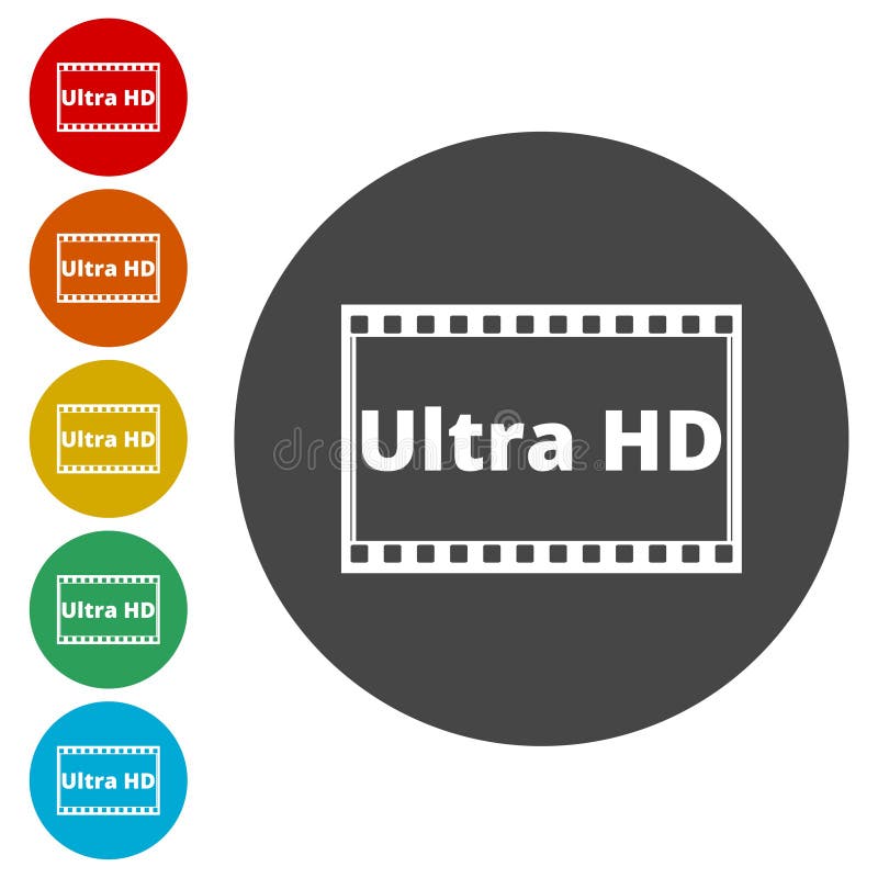 Ultra HD icon stock vector. Illustration of modern, label - 131876644