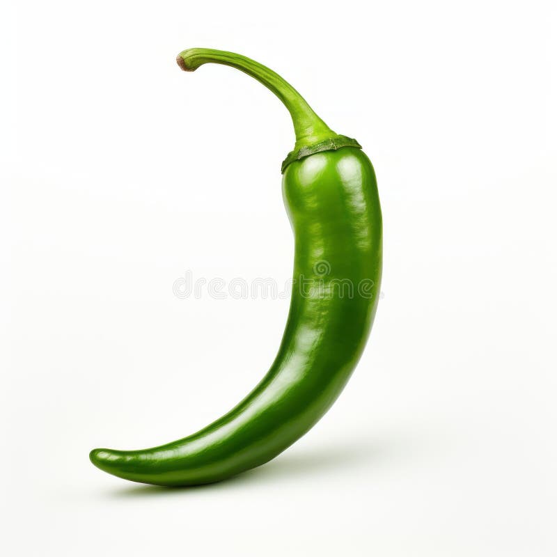 Ultra Hd Image of Serrano Pepper on White Background Stock Illustration ...