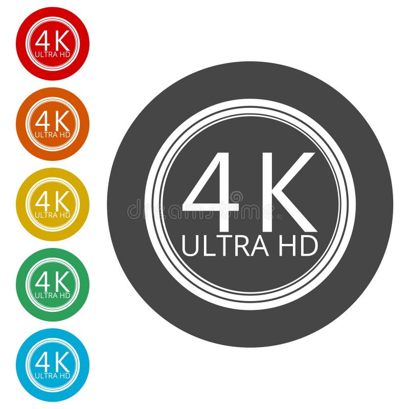Ultra HD 4K Icon on Dark Background Stock Vector - Illustration of ...