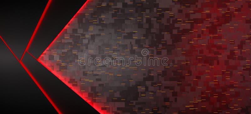 Ultra Hd Sci-fi Triangle Red Neon Light on Black Background Abstract 3d ...