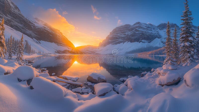 An Ultra-high-definition 8K Wallpaper of a Mountainous Winter Setting ...