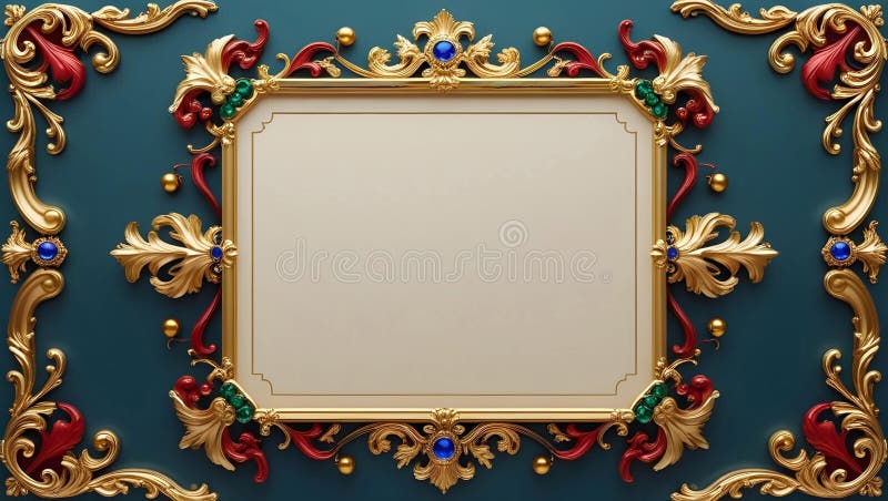 An Ultra-high Resolution (8K) Ornate Rectangular Frame in a Luxurious ...