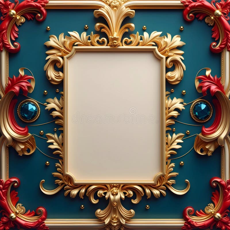 An Ultra-high Resolution (8K) Ornate Rectangular Frame in a Luxurious ...