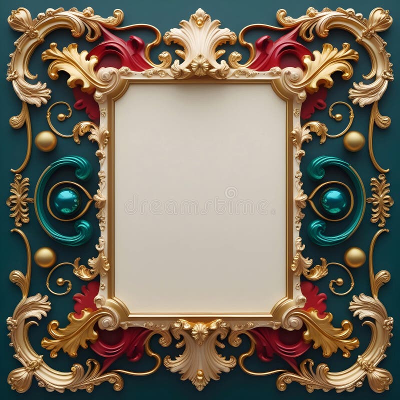 An Ultra-high Resolution (8K) Ornate Rectangular Frame in a Luxurious ...