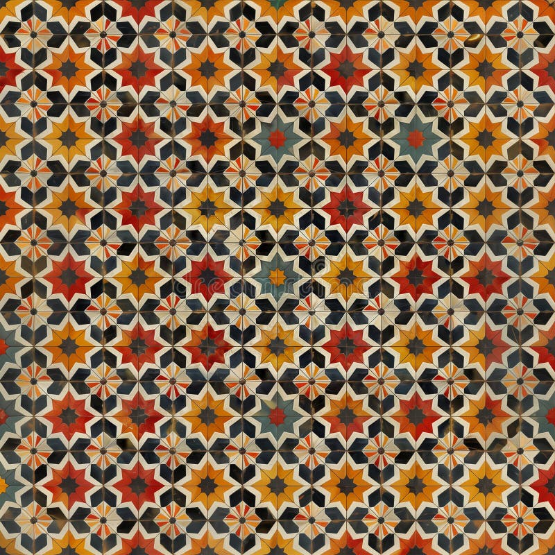 Ultra-high-resolution Moroccan Tile Pattern with Geometric Shapes and ...