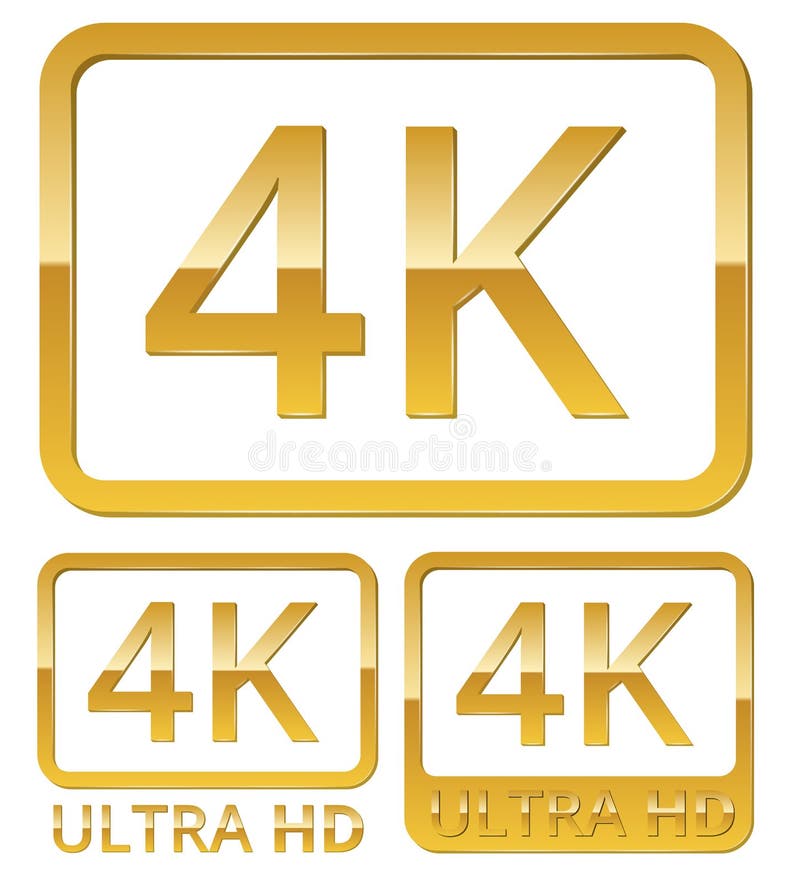 Di 4k Logo Di Formato Ultra HD Con Le Lettere Brillanti Del Cromo ...