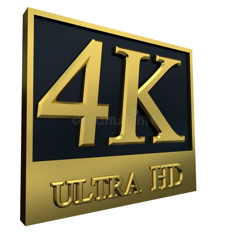 Di 4K Icona Ultra HD Isolata Su Fondo Bianco Illustrazione 3D ...