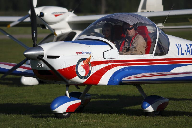 Ultra Light Airplane Eurostar on Grass Airfield Editorial Photo - Image ...