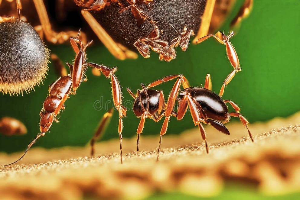 Ultra Macro of the Mouthparts of a Spider Creature Attacking a Tiny Ant ...