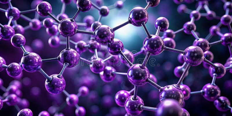 Ultra Microscopic of Molecules from Foreign Dark Purple AI-Created ...