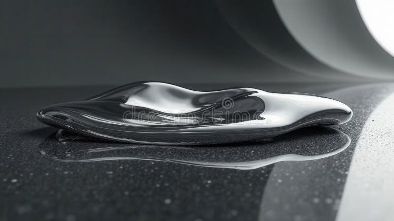 Ultra-minimal 3D Render of Warped Mirror-like Surface on Monochrome ...