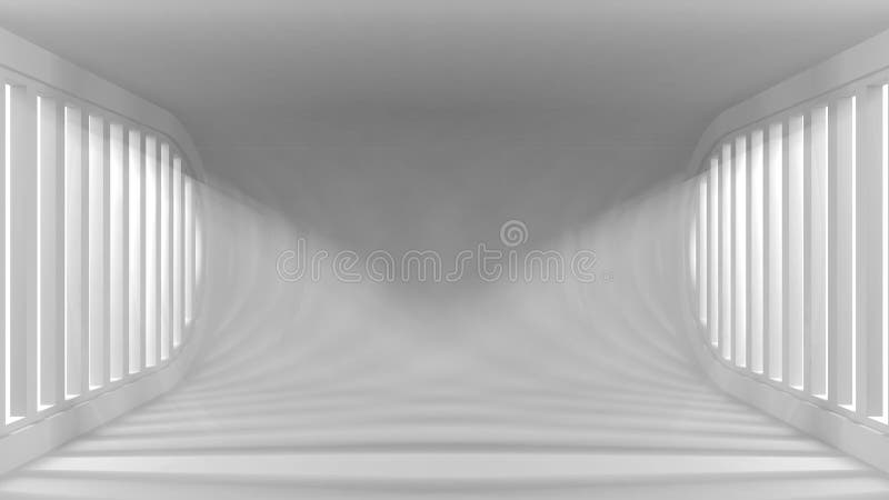 Ultra Modern Conceptual Empty Interior with Light Rays from the Windows ...