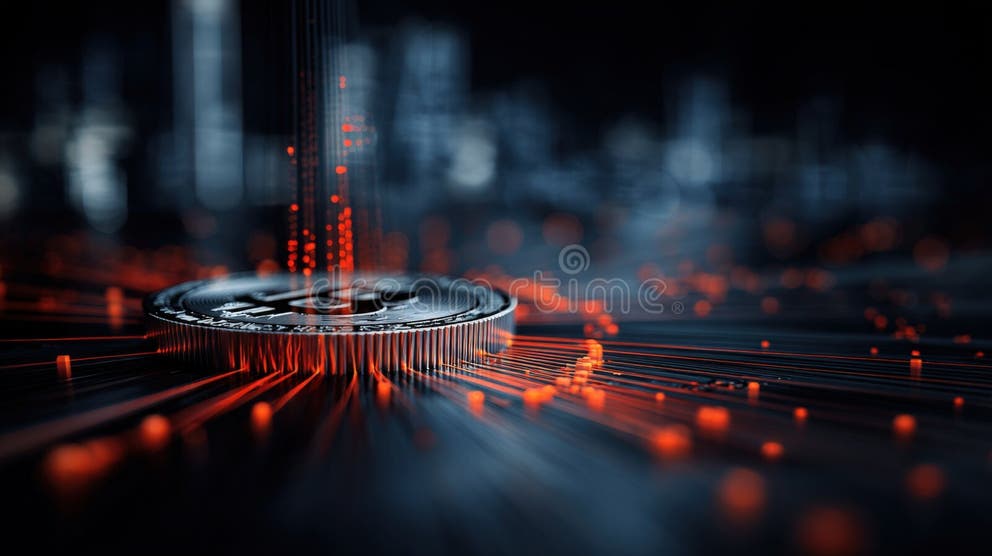 Generative AI Closeup of a Futuristic Hightech Computer Circuit with ...