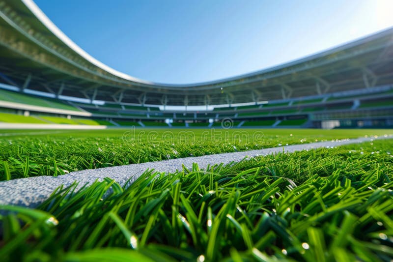 Ultra Modern Football Stadium with Green Grass on Field Stock Image ...