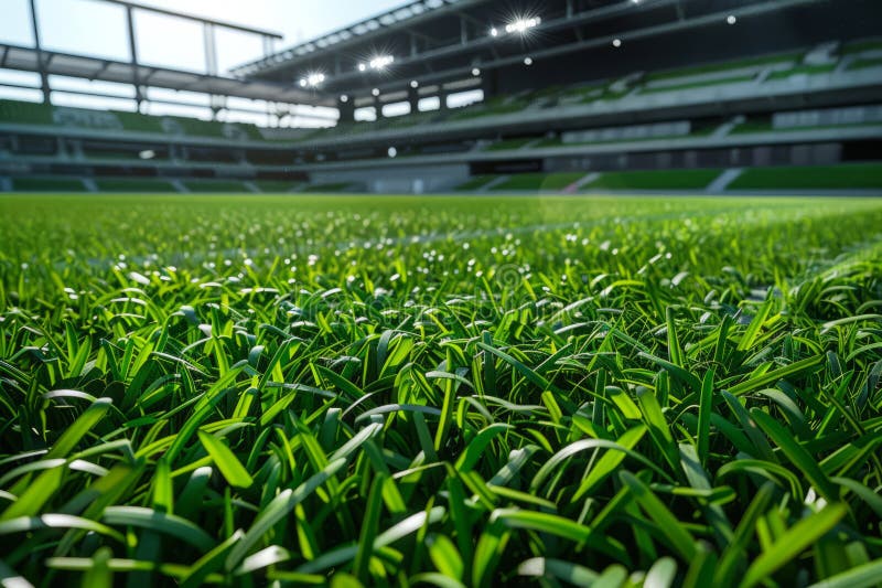 Ultra Modern Football Stadium with Green Grass on Field Stock Image ...