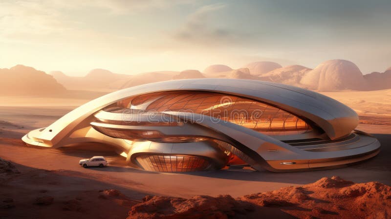 Ultra Modern Futuristic Design of Building. Generative AI Stock ...