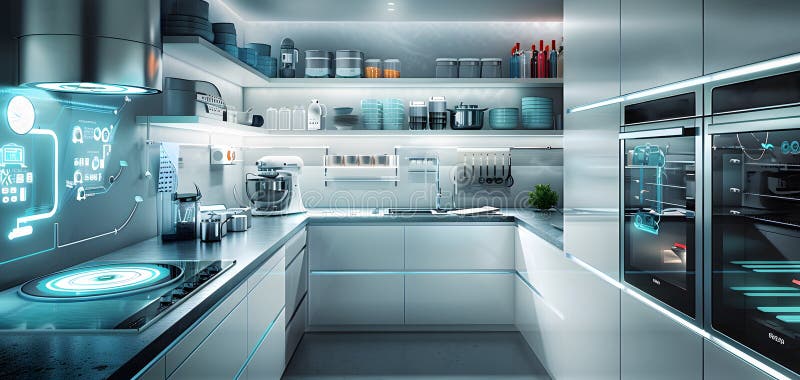 Ultra-Modern Futuristic Kitchen with Smart Appliances and Sleek Design ...