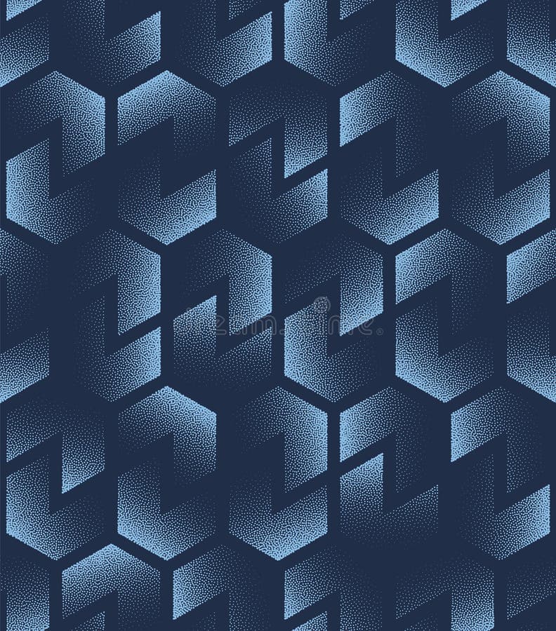 Ultra Modern Geometric Seamless Pattern Trend Vector Blue Abstract ...