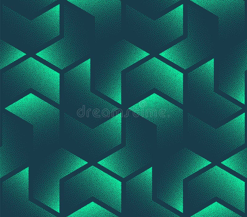 Ultra Modern Geometric Seamless Pattern Trendy Vector Turquoise ...