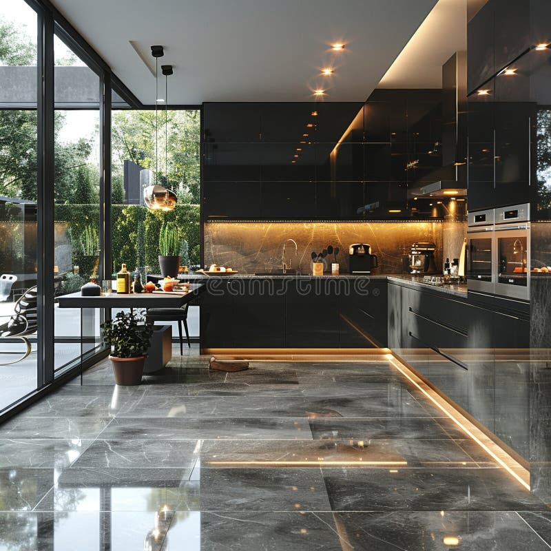 Ultra-modern Kitchen with Smart Appliances and Sleek Stock Photo ...