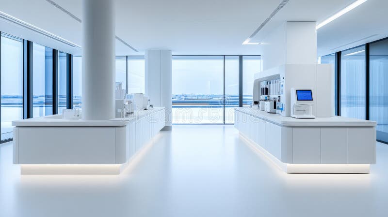 Ultra-Modern Laboratory Interior with Advanced Equipment and Panoramic ...