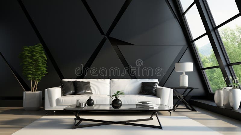 Ultra-modern Living Room with a Sofa Design, Coffee Table, and Rug, AI ...