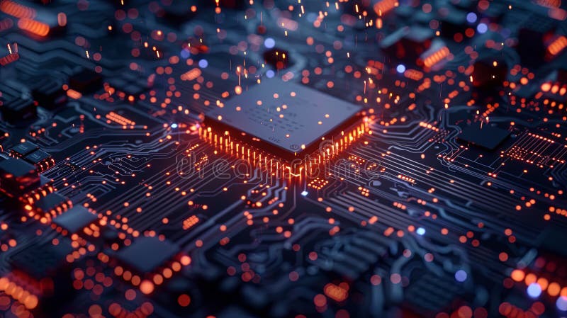 Ai Chip Power Artificial Intelligence Advanced Tech Background ...